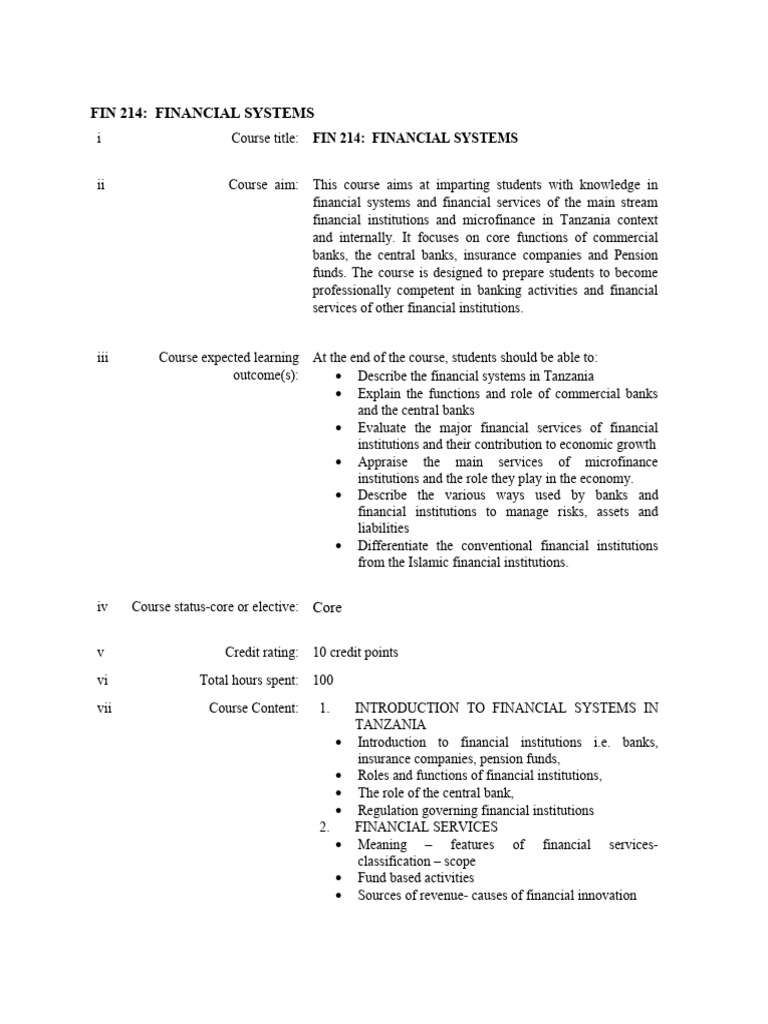 Course Outline | PDF | Banks | Factoring (Finance)
