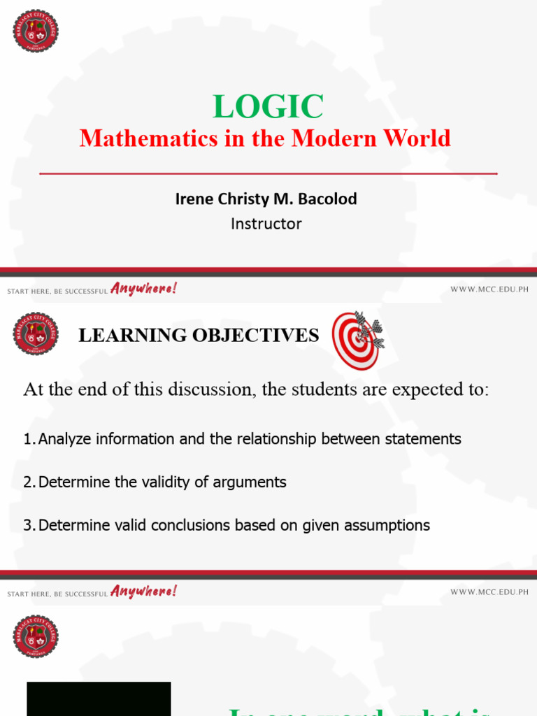 Week 5 - Logic | PDF | Logic | If And Only If Week 5 - Logic | PDF | Logic | If And Only If