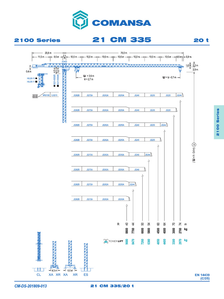 21CM335 20t Comansa Flat Top Tower Crane | PDF