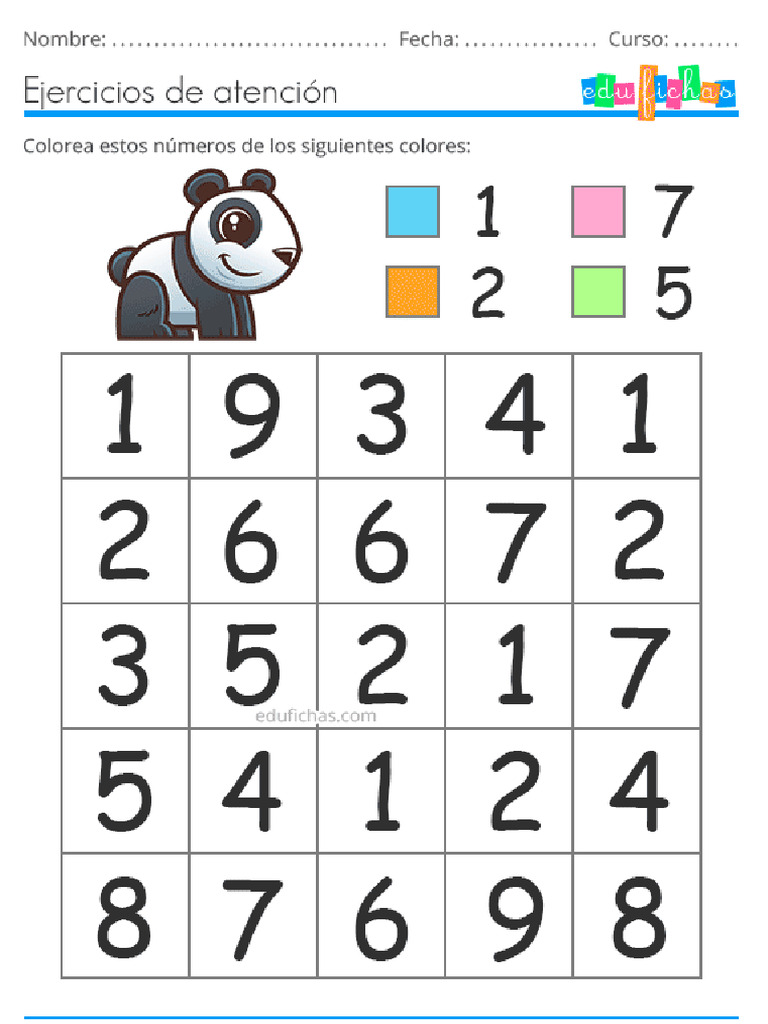 Colores - Ejercicios de Atención | PDF