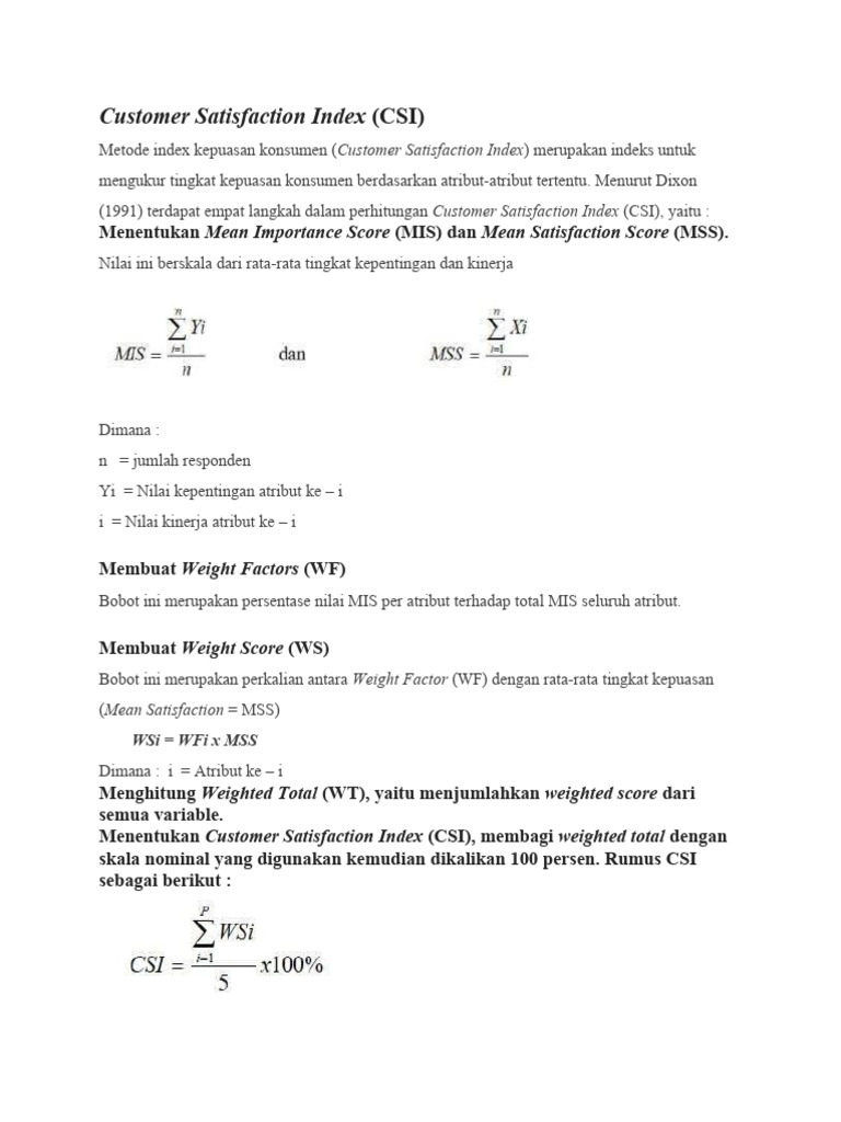 Customer Satisfaction Index | PDF