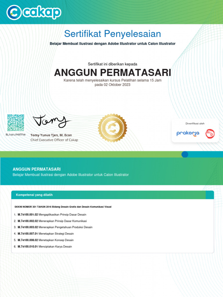 Sertifikat Penyelesaian | PDF | Seni