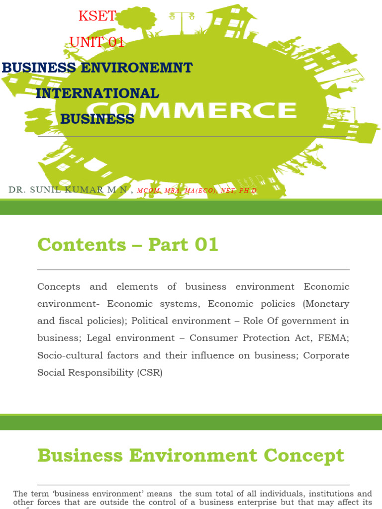 UNIT 01 - Business Environment | PDF
