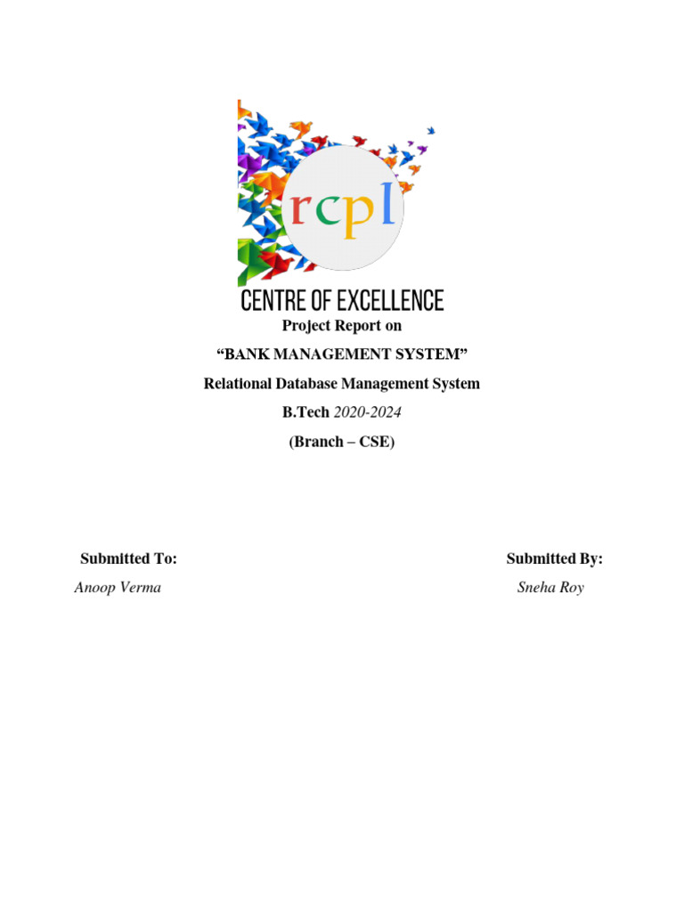 Bank Management Project Report | PDF | Banks | Online Banking