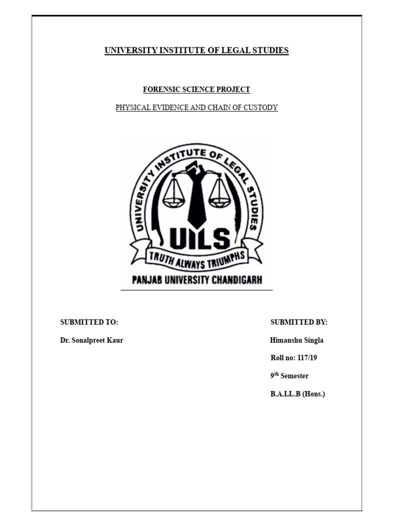 Forensic Law Project | PDF | Crime Scene | Fingerprint