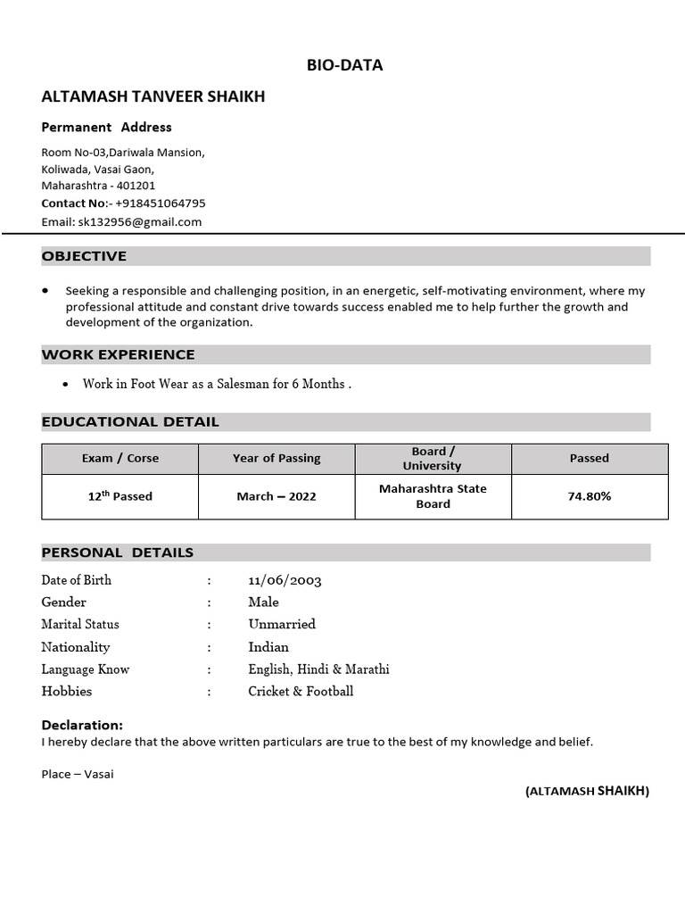 Altamsh Shaikh Resume-1 | PDF