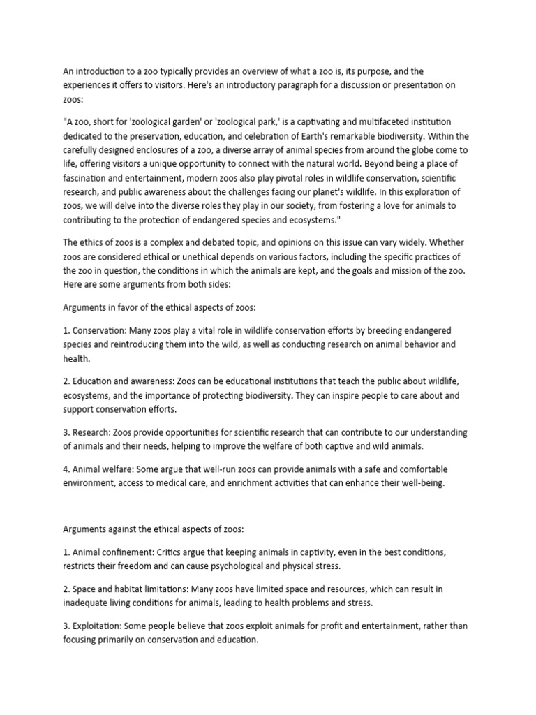 Zoo Script Pdf Zoo Conservation Biology