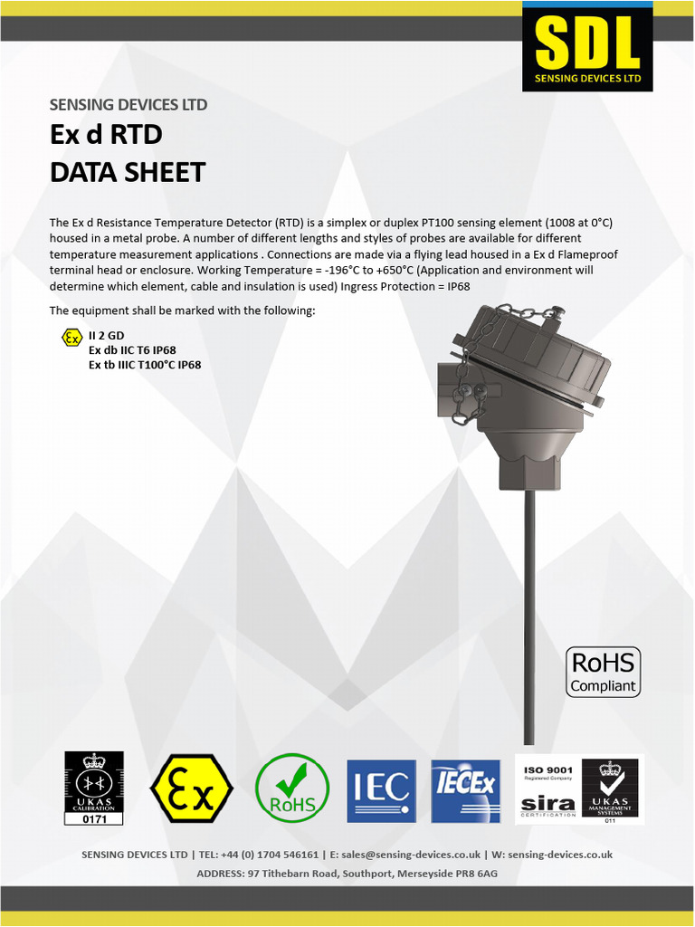 RTD EXD-data-sheet | PDF