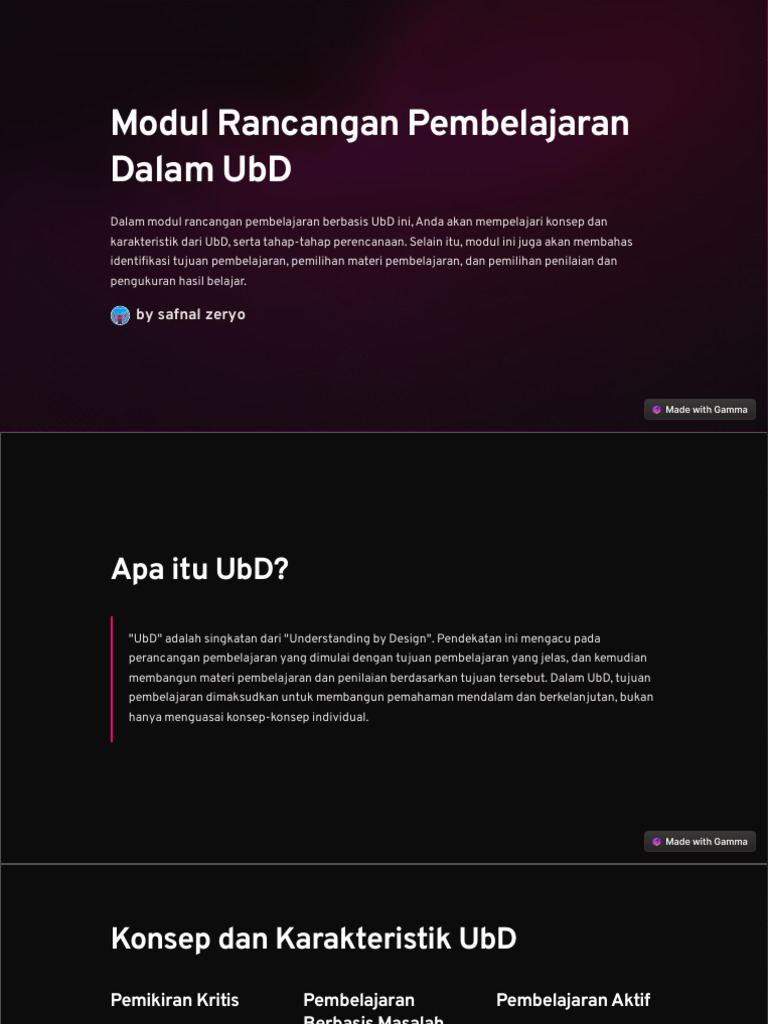 Modul Rancangan Pembelajaran UbD | PDF | Karier & Perkembangan ...