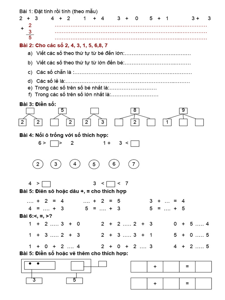 Mot So de Toan Lop 1 HK1 | PDF