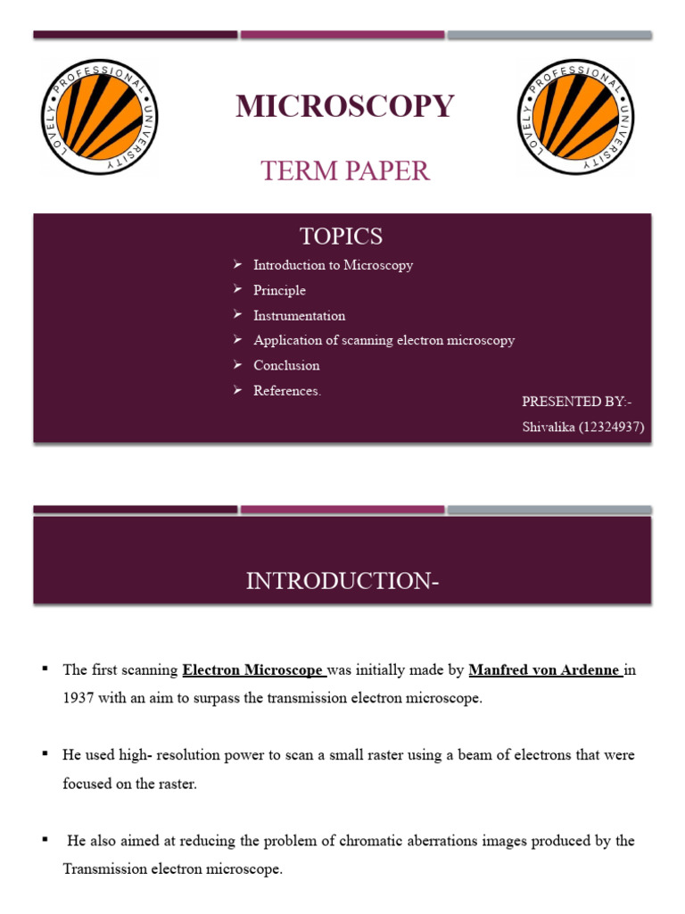 Microscopy 1 | PDF | Scanning Electron Microscope | Electron Microscope