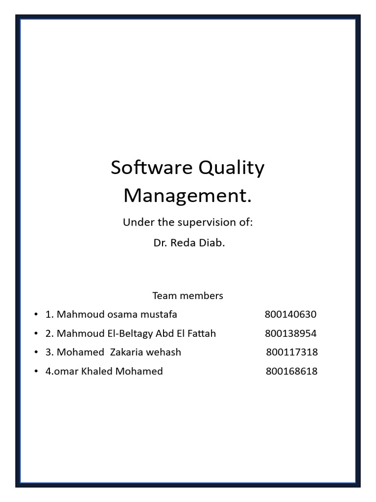 Software Quality Rebort | PDF | Quality Assurance | Mobile App