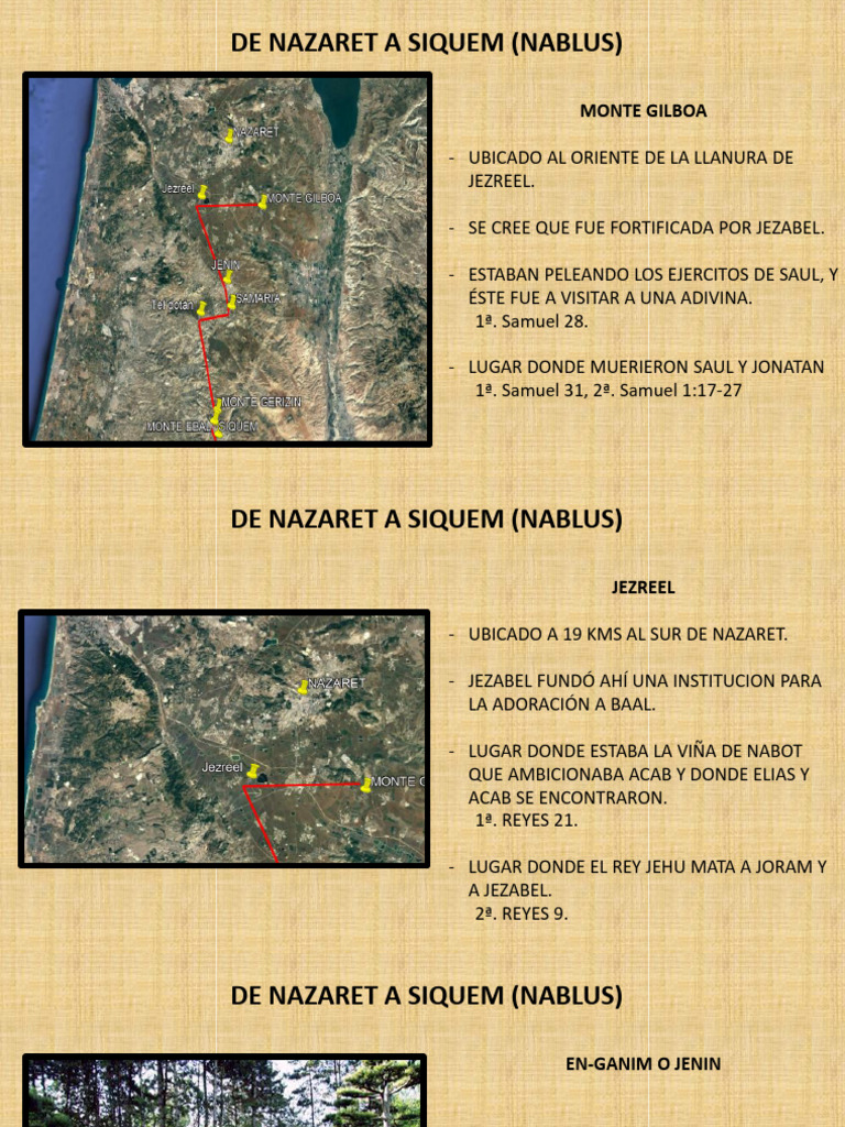 De Nazaret a Siquem: Historia y Geografía | PDF | Samaria | Nazaret