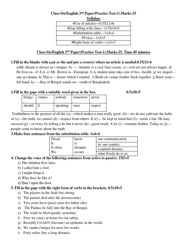 1st Test-3 English 2nd Paper | PDF | Linguistics
