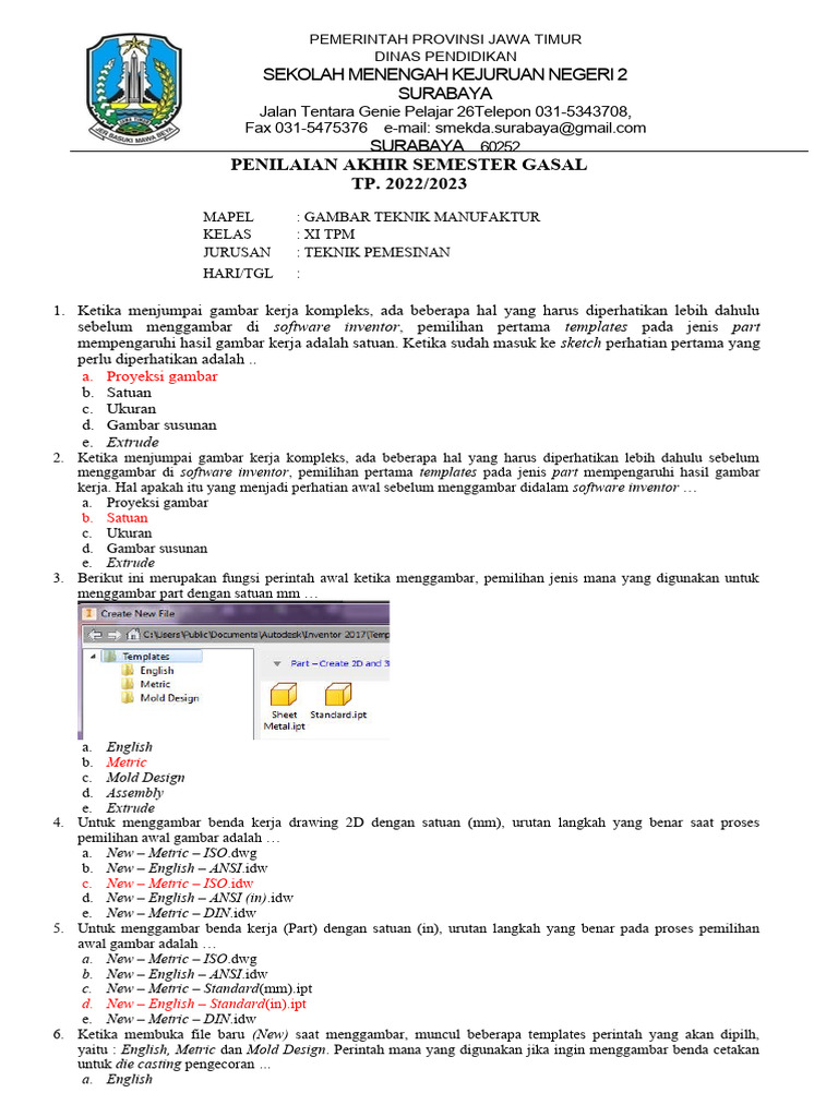 Pas - Gambar Teknik Manufaktur - Xi TPM | PDF | Metode & Bahan Ajar