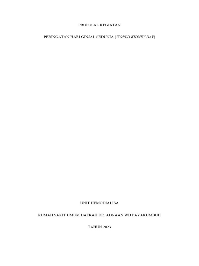 PROPOSAL KEGIATAN WKD | PDF | Pengembangan Diri