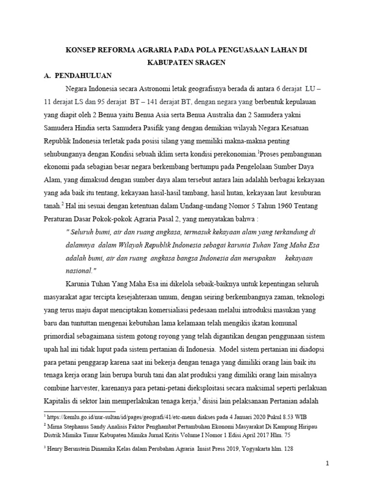 Konsep Reforma Agraria Pada Pola Penguasaan Lahan | PDF | Teknologi ...