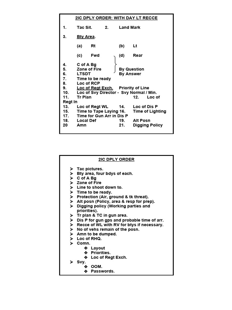 2IC's ORDER and BFG | PDF