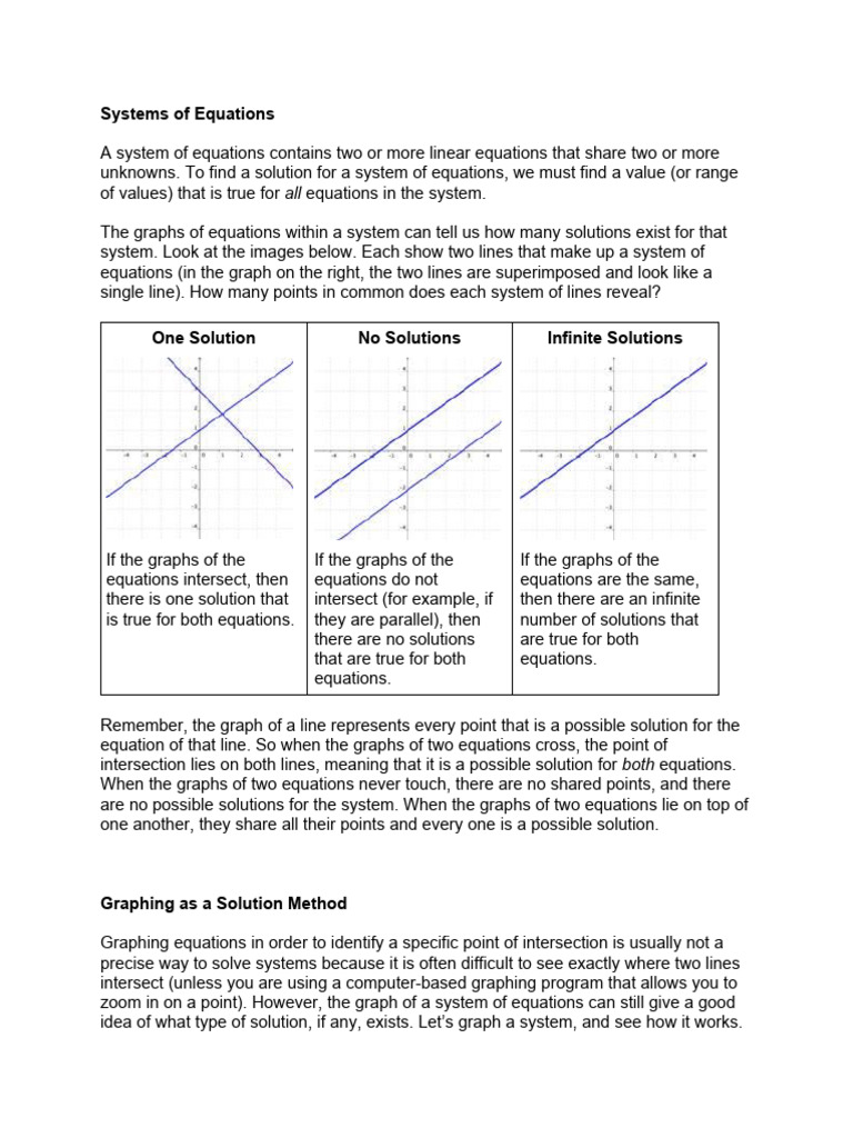 Understanding Systems of Equations | PDF | Equations | Mathematics