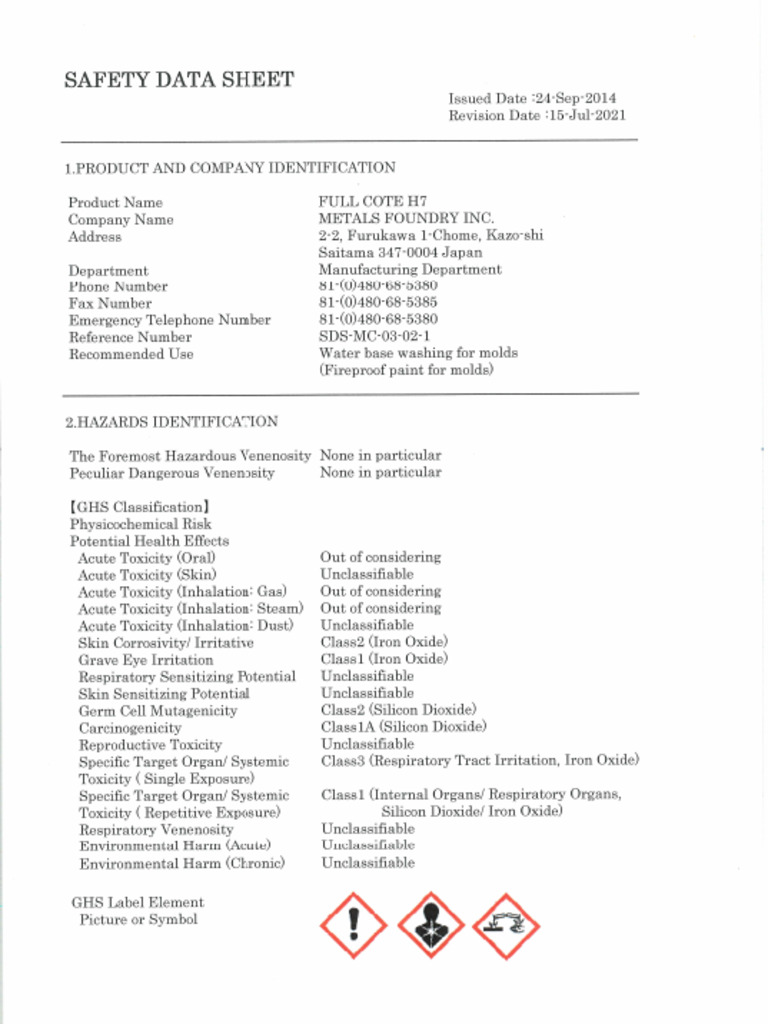 MSDS - Fullcote H7 | PDF