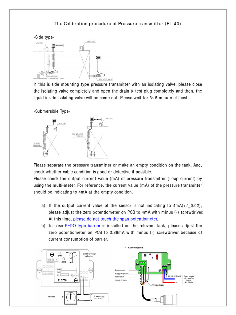 Pressure Transmitter Calibration Guide | PDF | Vacuum Tube | Sensor