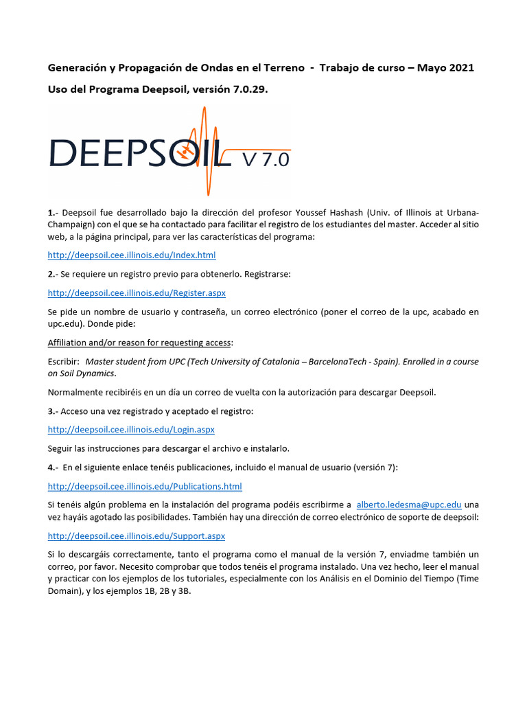 Instrucciones de Descarga Deepsoil | PDF