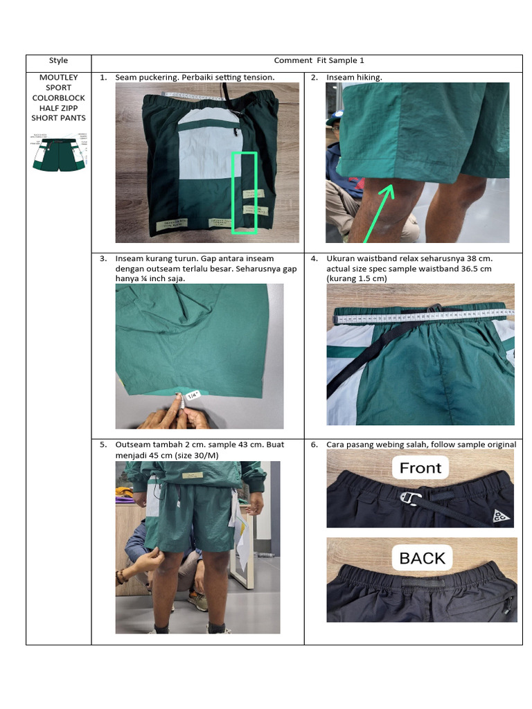 Comment Fix Sample Moutley Colorblock Pants | PDF