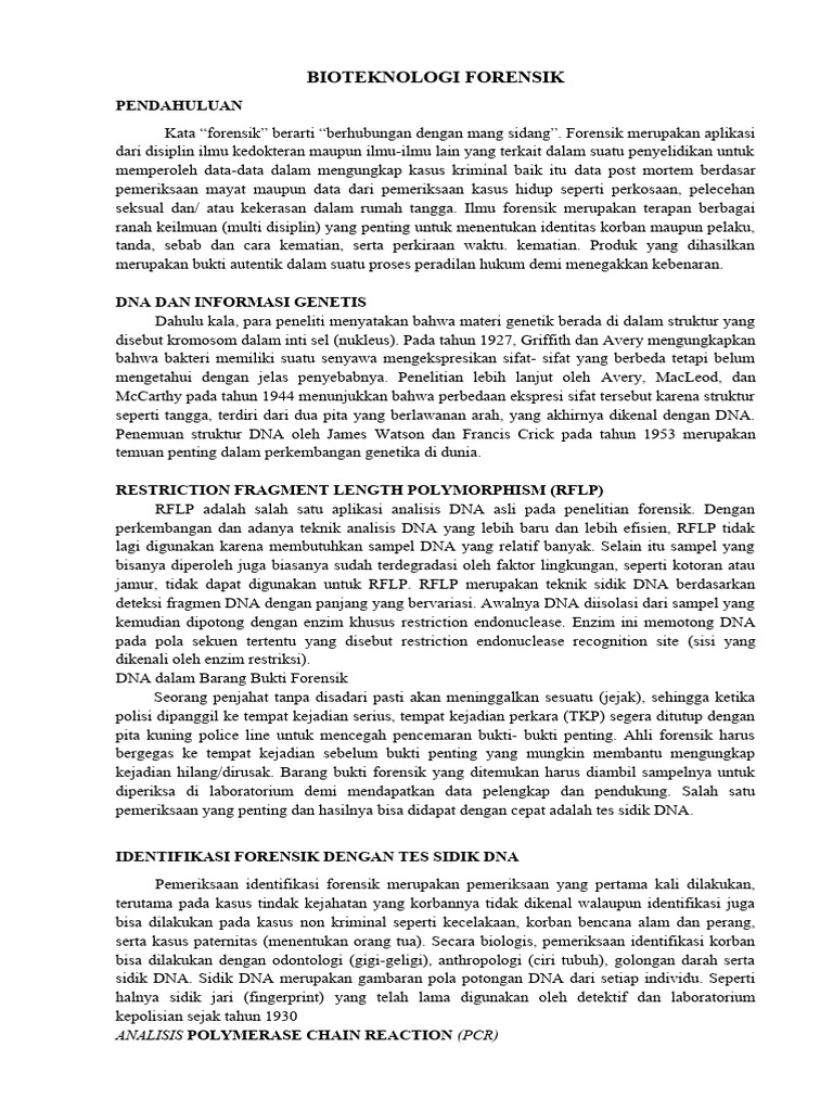 Bioteknologi Forensik | PDF