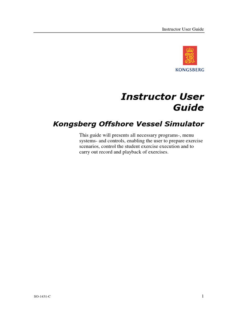 SO-1431-C Instructor User Guide Kongsberg Offshore Vessel Simulator | PDF | Window (Computing ...