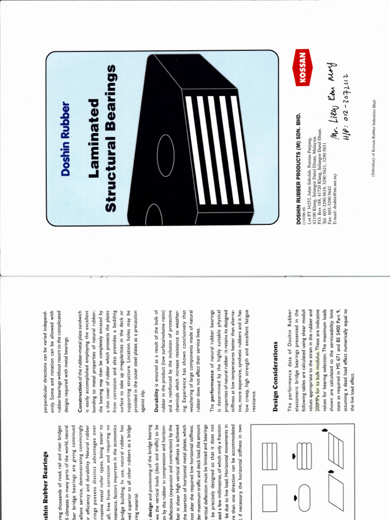 Doshin Laminated Bearings Catalog | PDF