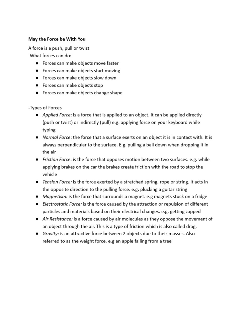 May The Force Be With You | PDF | Force | Weight