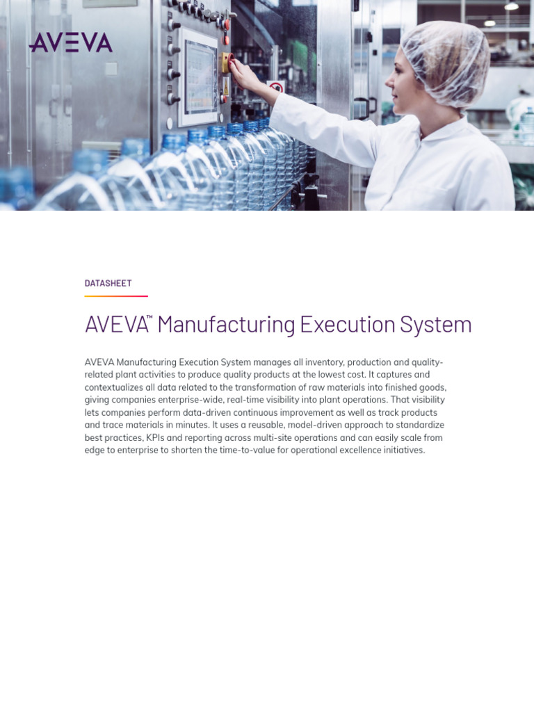 Datasheet - AVEVA Manufacturing Execution System - 23-01 | PDF | Enterprise Resource Planning ...