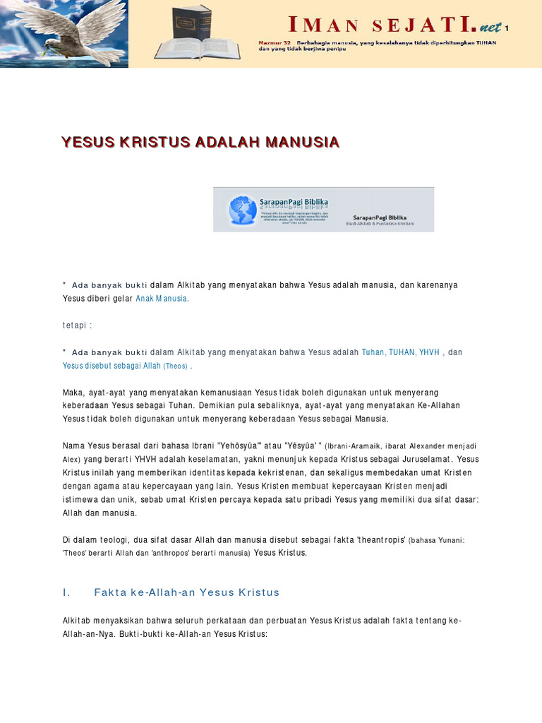 Yesus Kristus Adalah Manusia | PDF | Ilmu Sosial | Filsafat