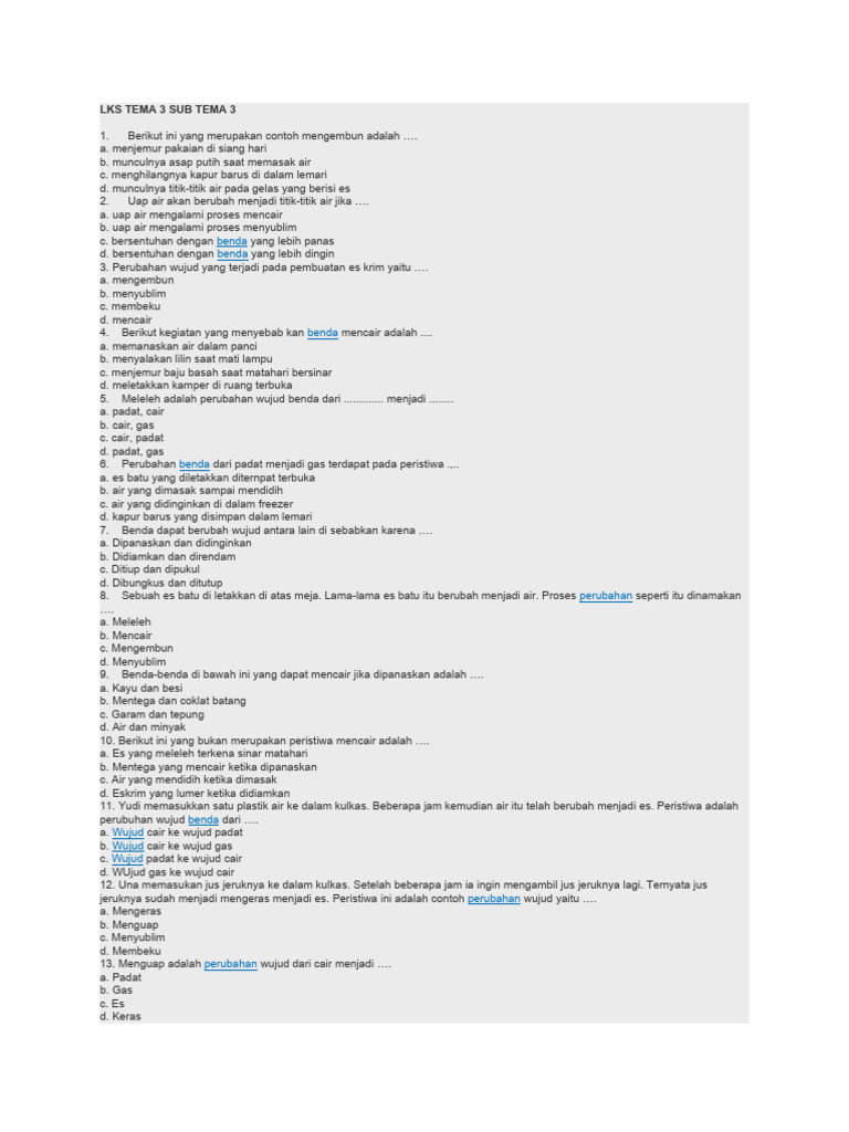 LKS Tema 3 Sub Tema 3 | PDF