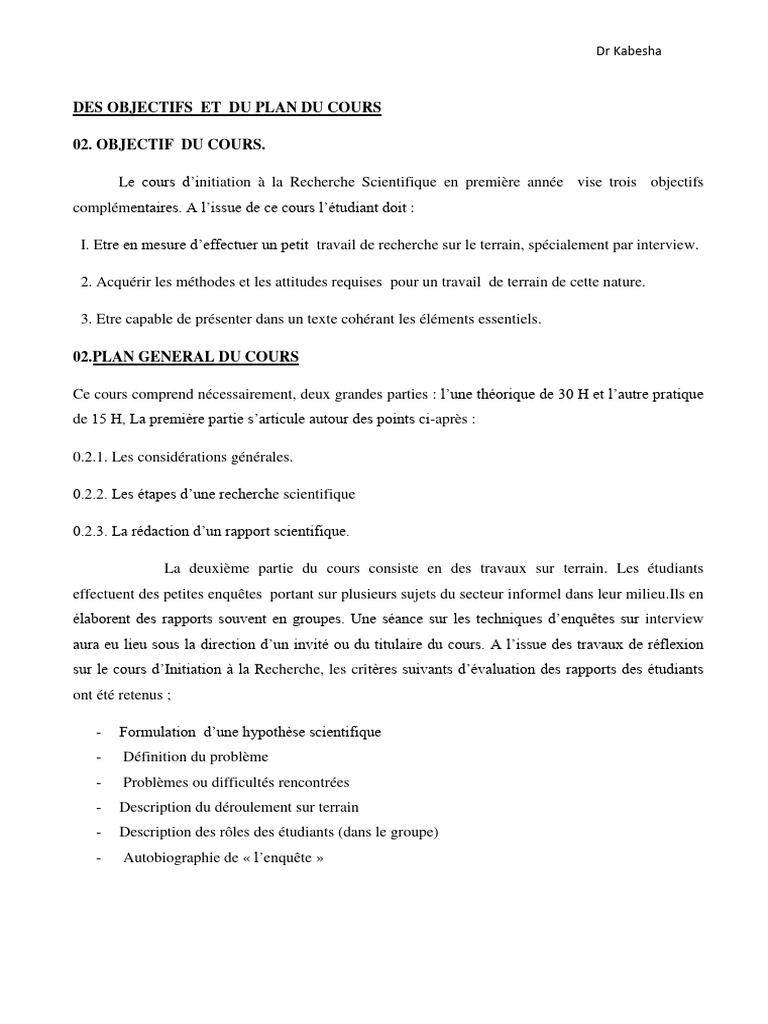 Initiation à la Recherche Scientifique G1 | PDF | Expérience | Science