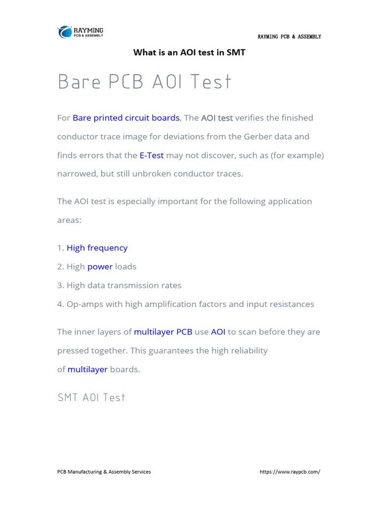 What Is An AOI Test in SMT | PDF | Printed Circuit Board | Electrical ...