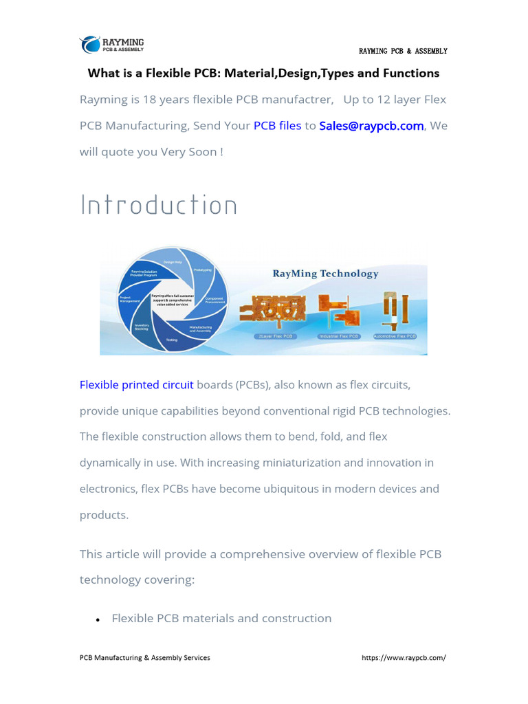 What Is A Flexible PCB Material, Design, Types and Functions | PDF ...