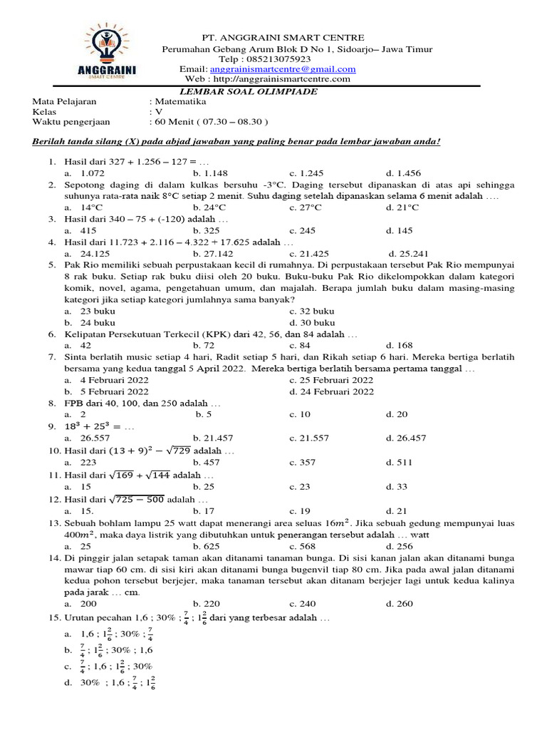 MM Pilgan Kelas 5 Osim | PDF