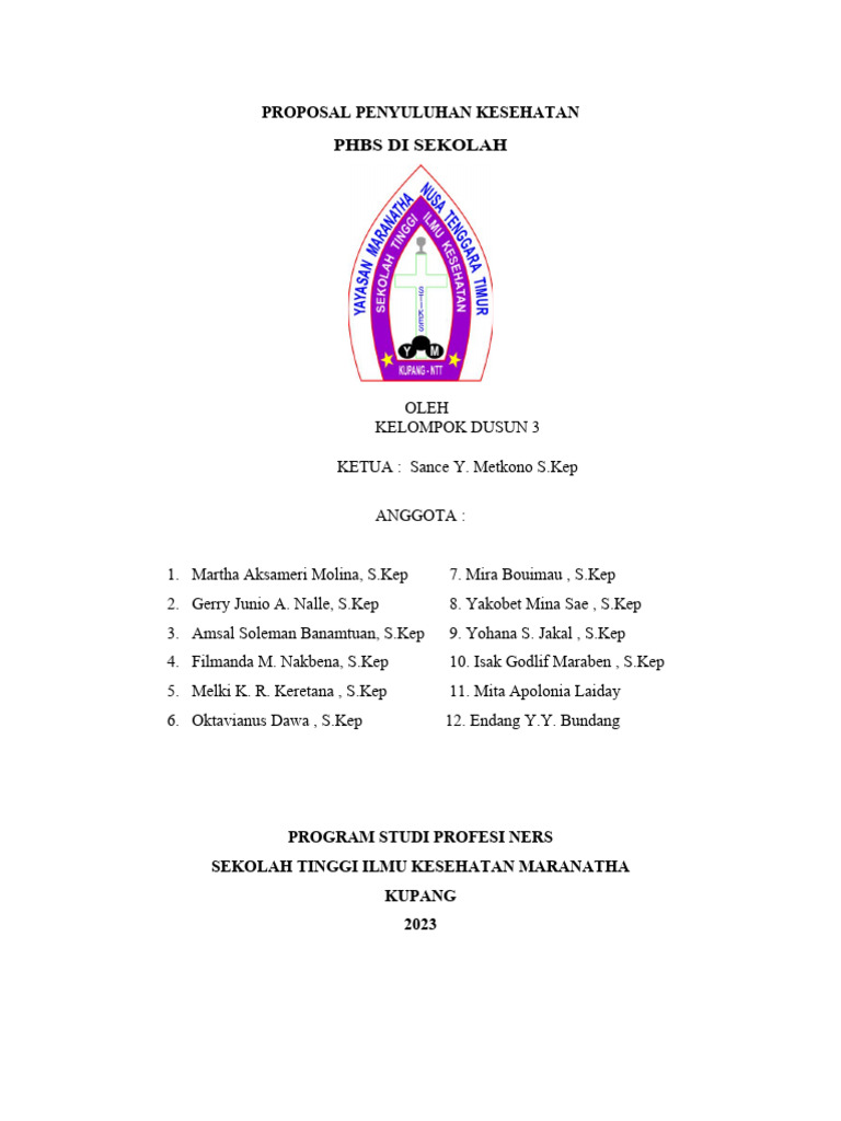 Proposal Penyuluhan Kesehatan PHBS Di Sekolah | PDF | Karier & Perkembangan