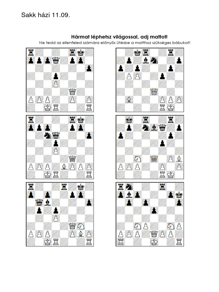 Sakk - Házi - 11.06-I Hét | PDF