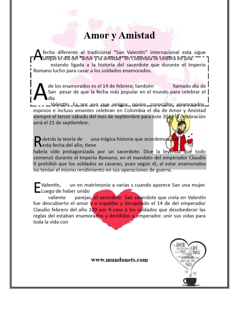 Taller Amor y Amistad | PDF | Historia | Religión y espiritualidad