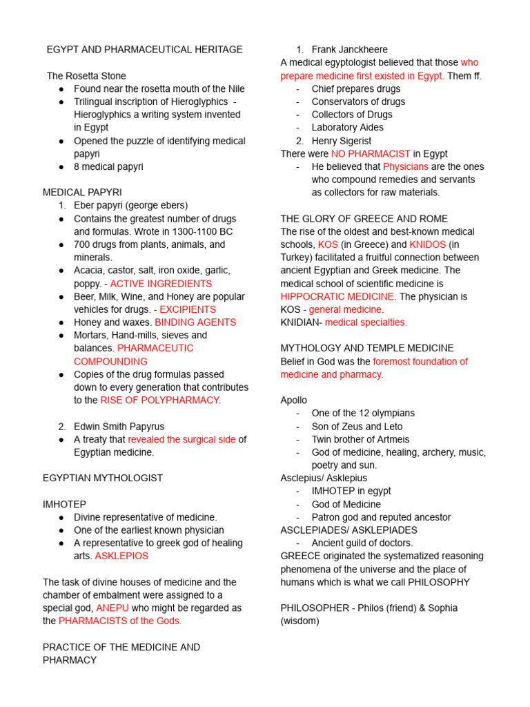 Ancient Pharmacy and Medicine | PDF | Pharmacy | Pharmacist