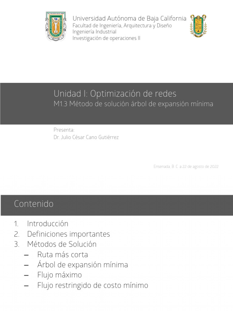 PM1.3 Modelo de Redes - Árbol de Expansión Mínima | PDF | Informática ...