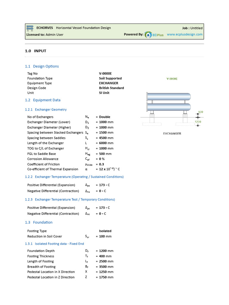 Horizontal Vessel Foundation Design Foun | Download Free PDF | Bending | Mechanical Engineering