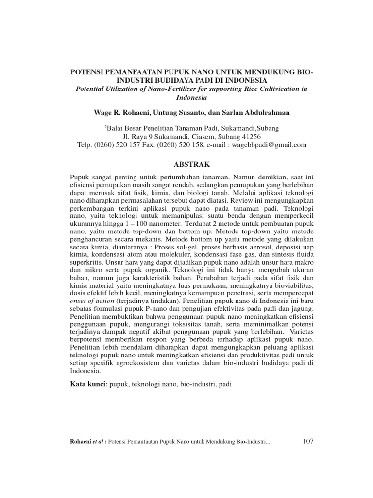 Potensi Pemanfaatan Pupuk Nano Untuk Mendukung Bio-Industri Budidaya ...