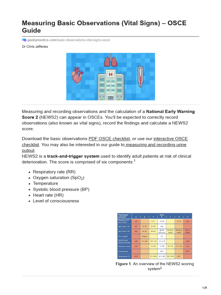 Vital Signs Measurement for OSCE | PDF | Blood Pressure | Pulse