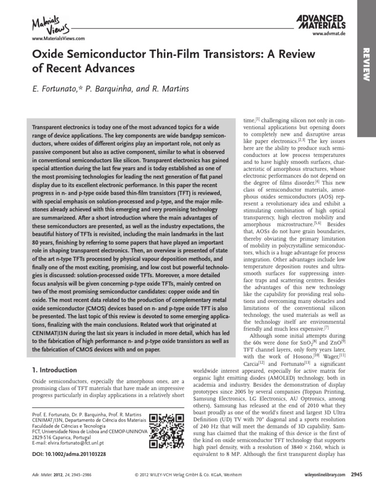 Advanced Materials - 2012 - Fortunato - Oxide Semiconductor Thin Film ...