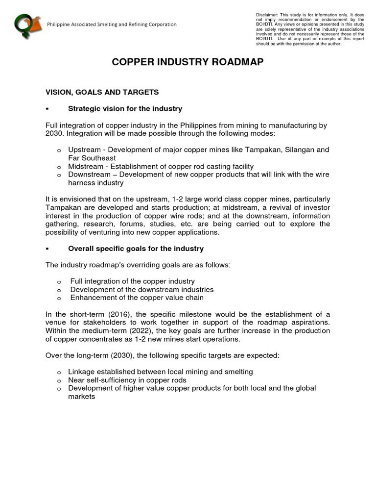 Copper Industry Roadmap | PDF | Copper | Taxes