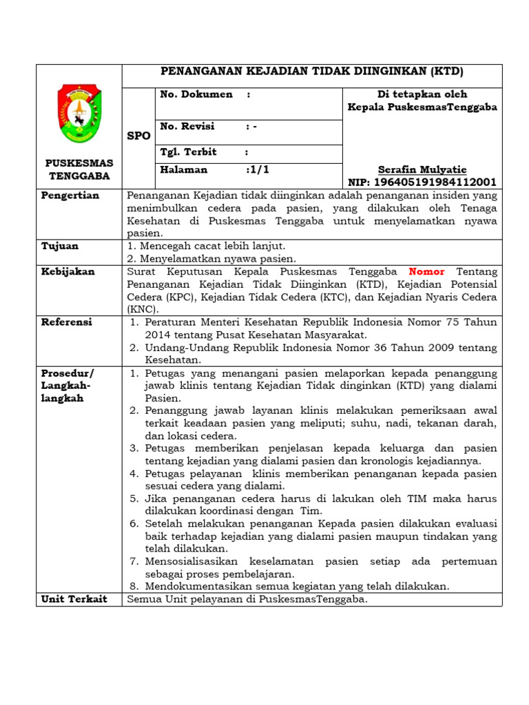 911.5 Spo KTD, KTC, KPC, KNC | PDF | Kesehatan Holistik | Sains & Matematika
