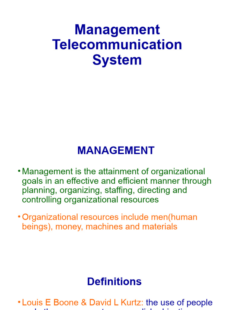Introduction Management Telecommunication System | PDF | Internet ...